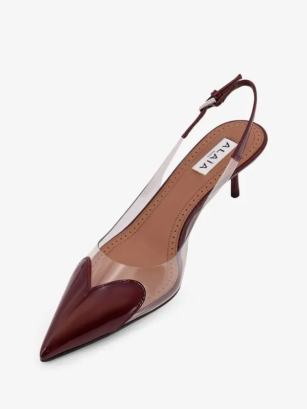 Alaïa Le Coeur Pvc And Leather Slingback Décollet - Brown
