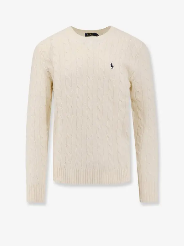 Polo Ralph Lauren Wool And Cashmere Cable Knit Sweater - White