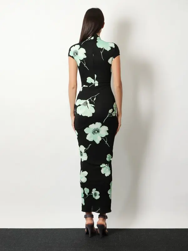 Alaïa Viscose Dress With Sakura Print