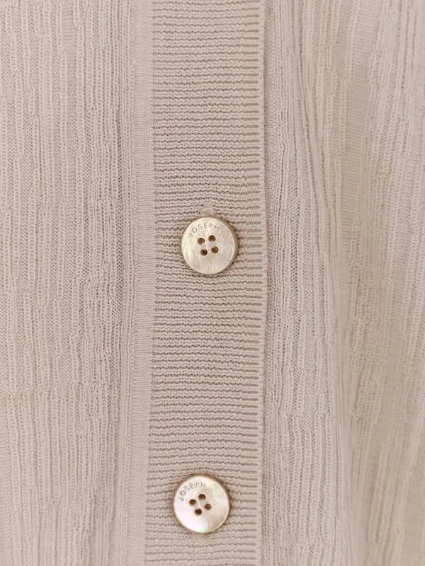 JOSEPH Silk And Cotton Cardigan With Crinkled Effect - Beige