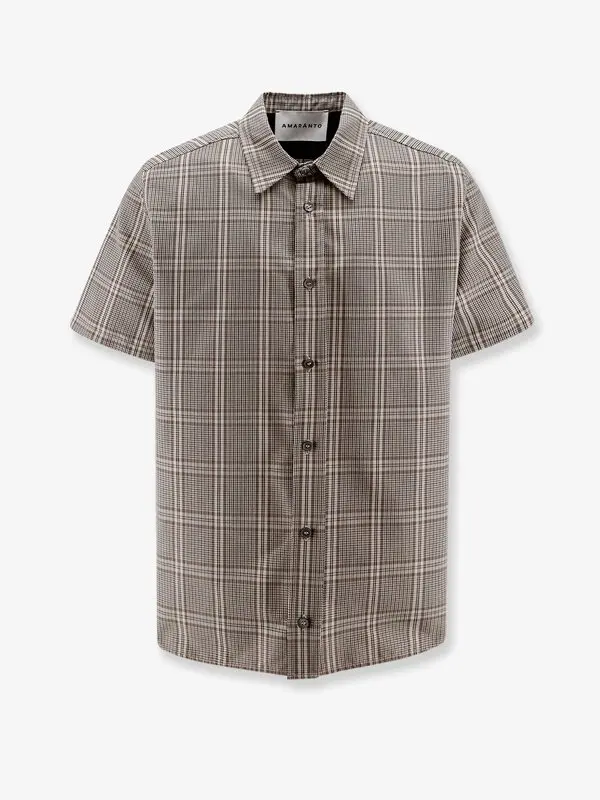 AMARANTO Madras Cotton Blend Shirt
