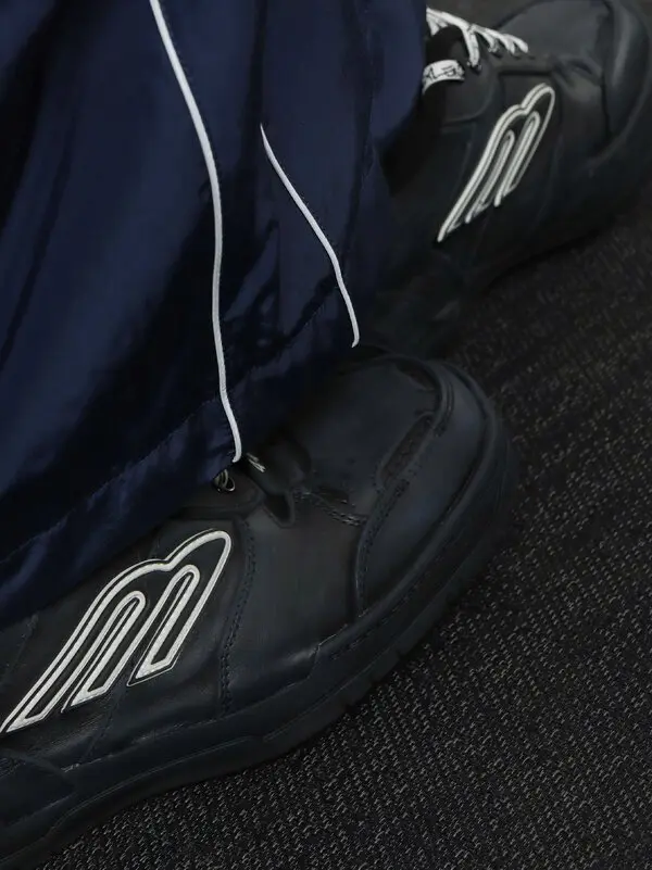 Balenciaga Hamptons Worn-out Low-top Leather Sneakers