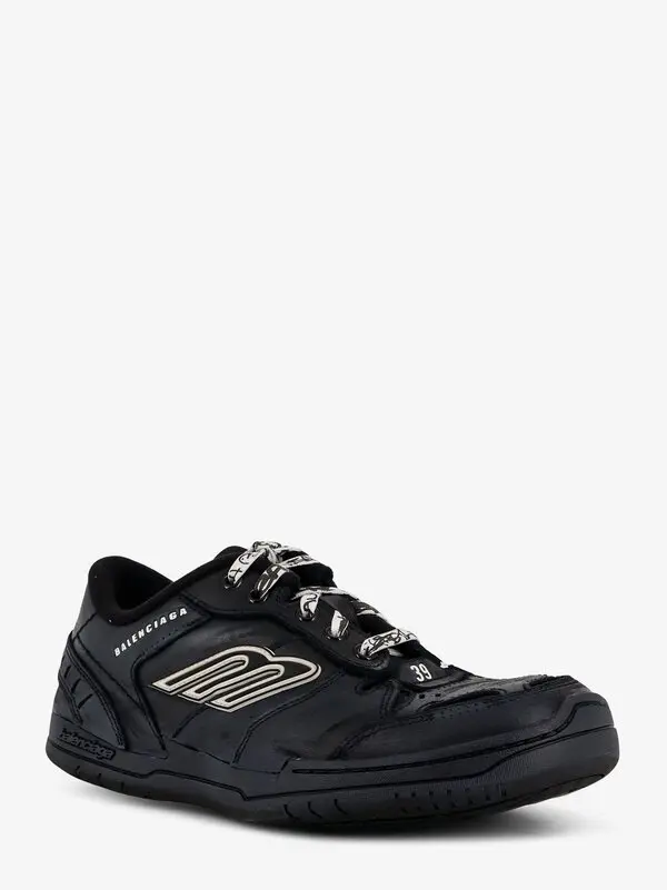 Balenciaga Hamptons Worn-out Low-top Leather Sneakers