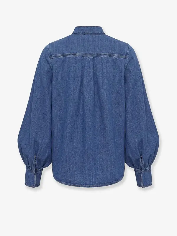 Zimmermann Denim Shirt With Cut-out Embroidery