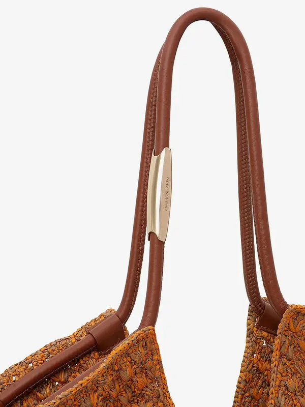 Zimmermann Golden Time Raffia Shoulder Bag With Fringe