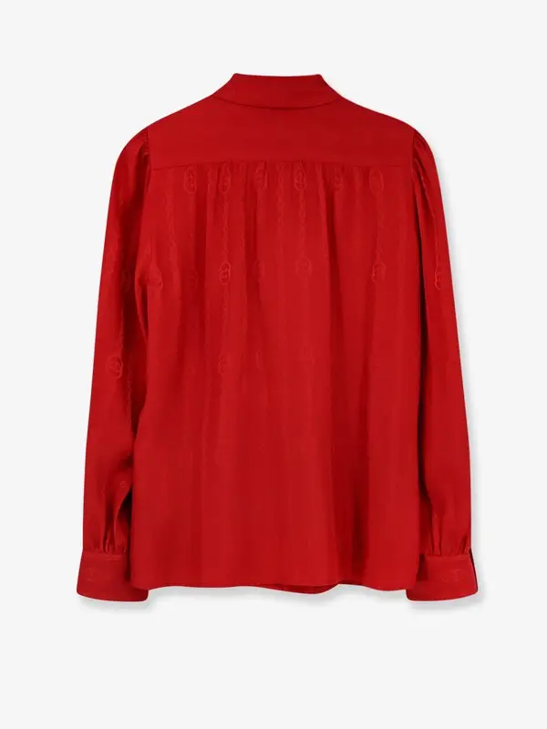 Gucci Silk Shirt With Bow Detail - Red
