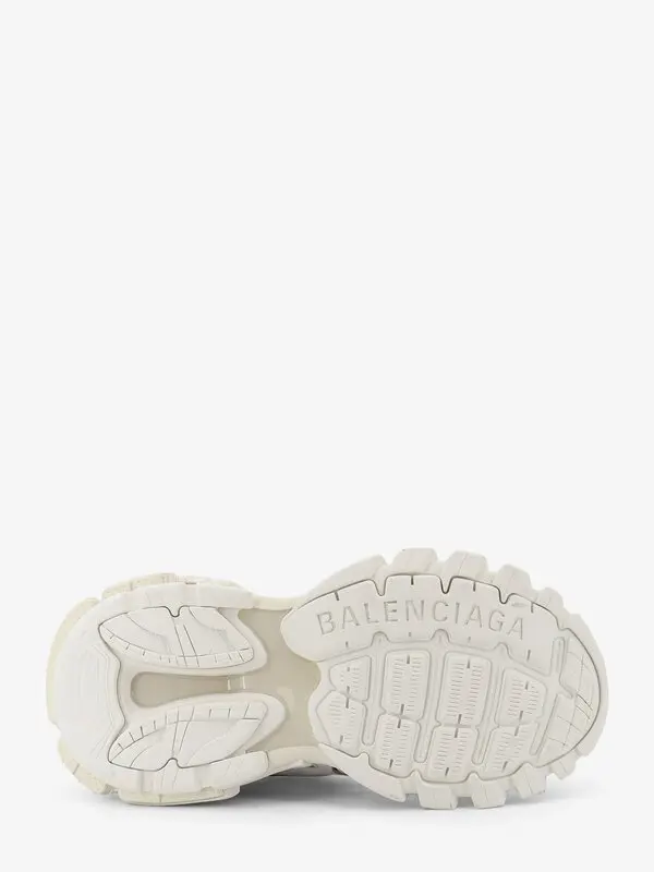 Balenciaga Track Signature Sneakers With Side Logo Print - White