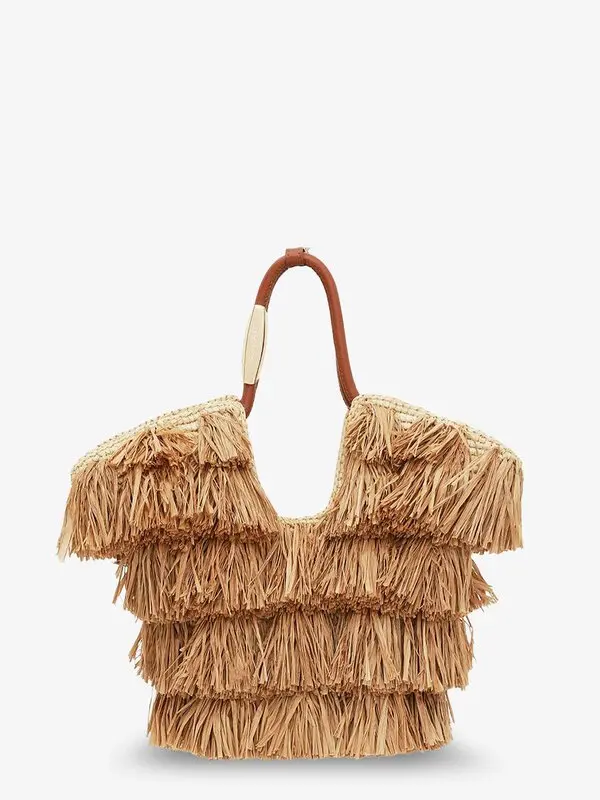 Zimmermann Golden Time Crossbody Bag With Fringe - Beige