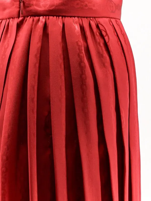 Gucci Pleated Silk Midi Skirt