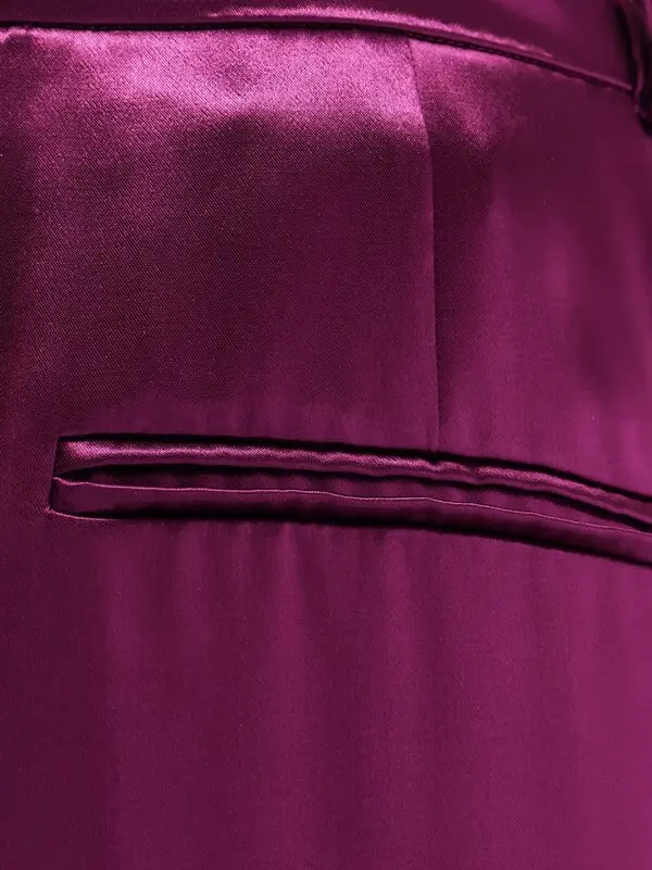 Alberta Ferretti Satin Trousers With Pinces