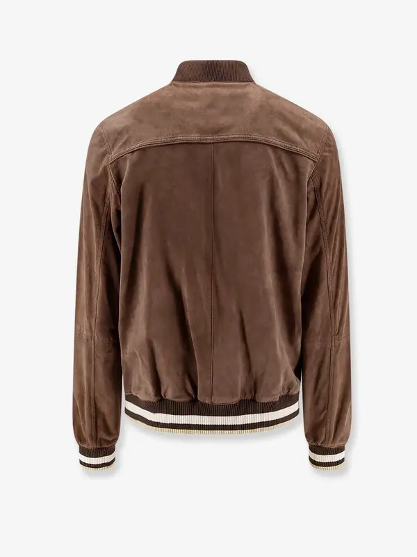 AMARANTO Suede Bomber Jacket