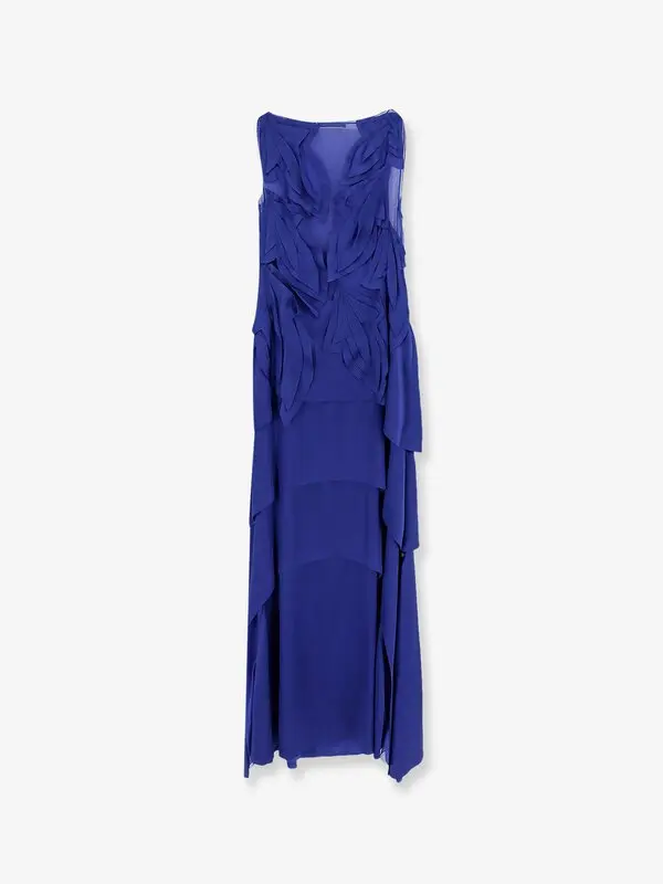Alberta Ferretti Satin Long Dress