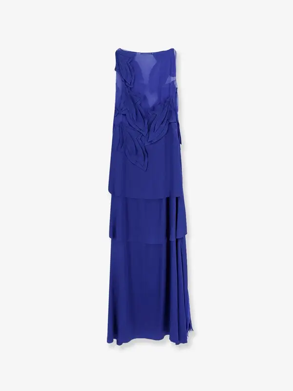Alberta Ferretti Satin Long Dress
