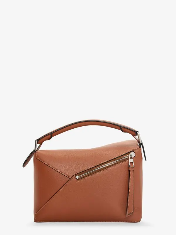 Loewe Puzzle Edge Leather Handbag With Engraved Anagram Logo - Brown