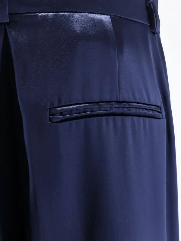 Alberta Ferretti Satin Trousers With Pinces