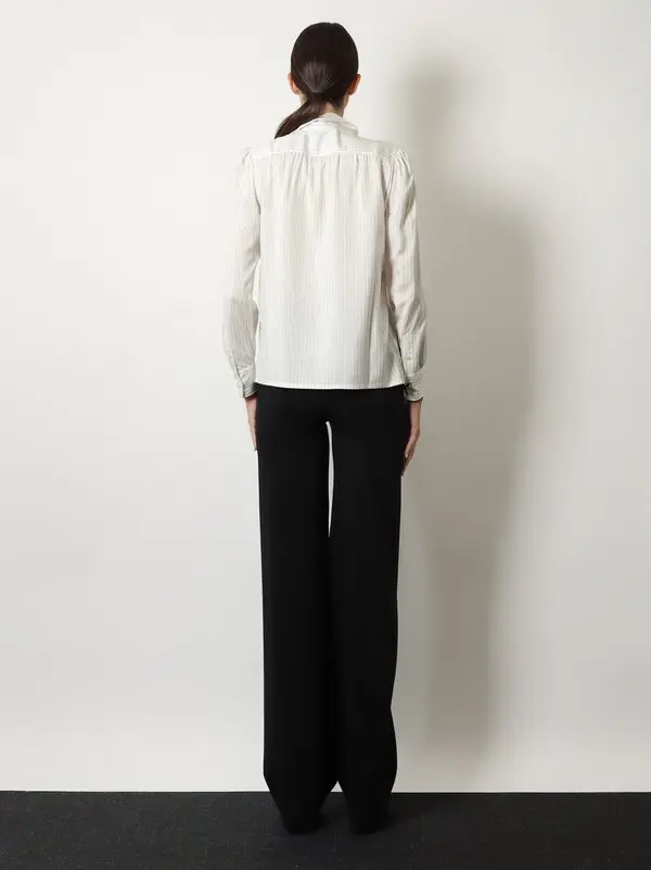 Gucci Striped Silk Shirt With Front Tie Detail