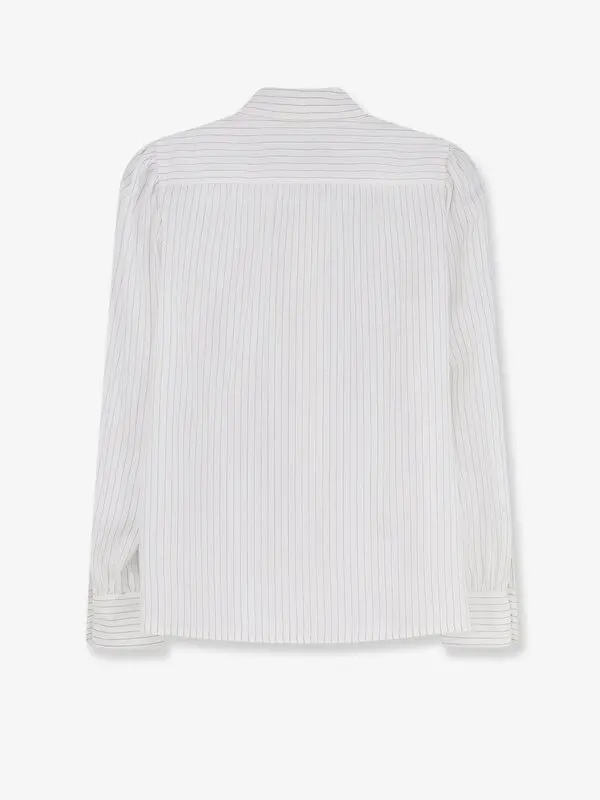 Gucci Striped Silk Shirt With Front Tie Detail