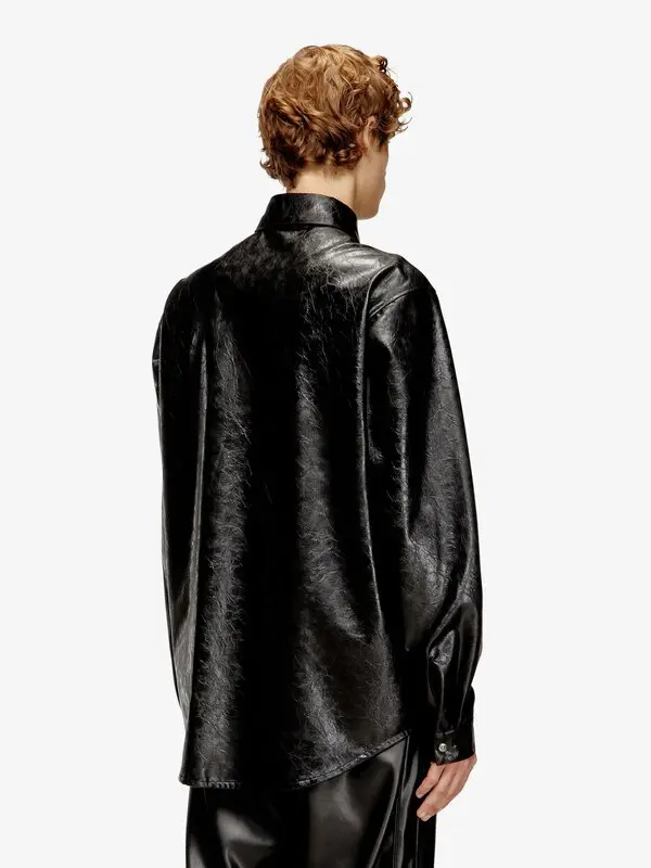 DIESEL® S-simply-qmbu Faux-leather Shirt