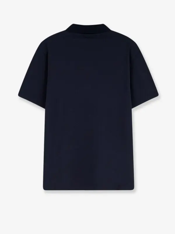 Gucci Cotton Polo Shirt With Web Print On The Front - Blue