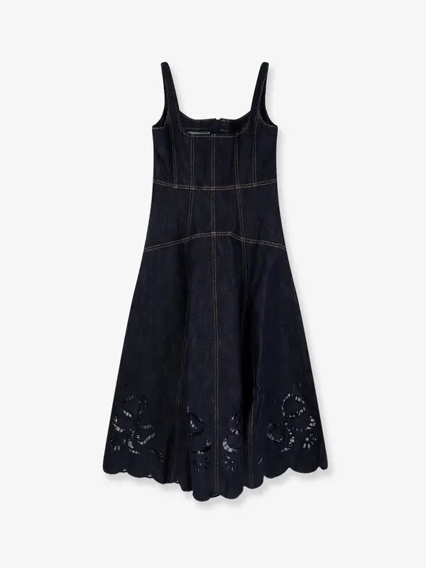 SELF-PORTRAIT Denim Midi Dress