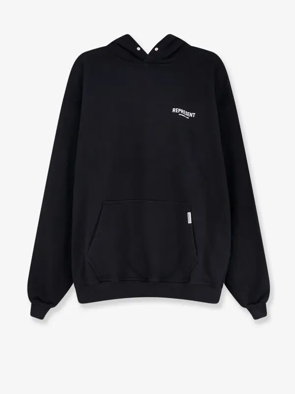 REPRESENT Cotton Sweatshirt With Printed Logo On The Front - Black