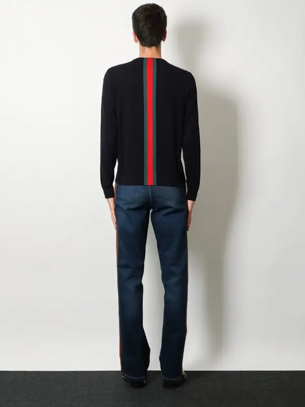 Gucci Cotton Sweater With Nastro Web Inlay