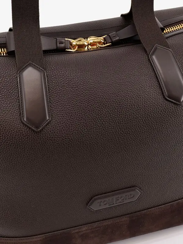 TOM FORD Leather Travel Bag With Suede Inserts