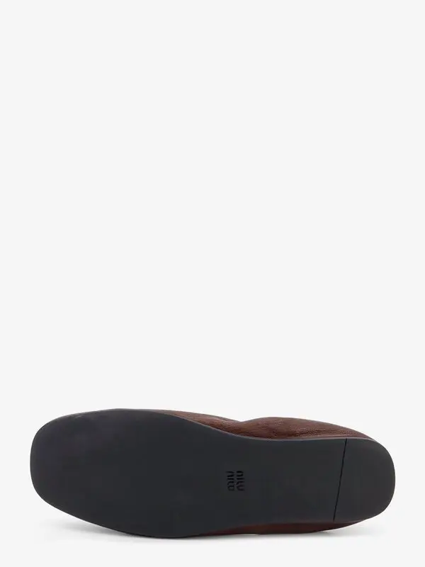 Miu Miu Ruches Leather Loafers