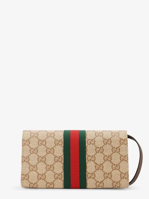 Gucci Gg Fabric Shoulder Bag With Nastro Web Detail