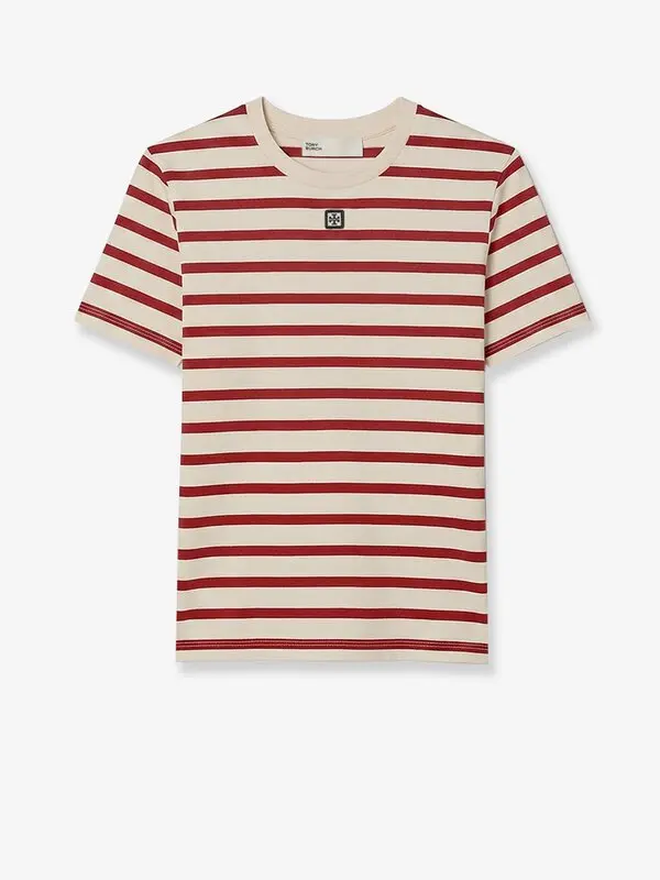 Tory Burch Cotton T-shirt With Striped Pattern