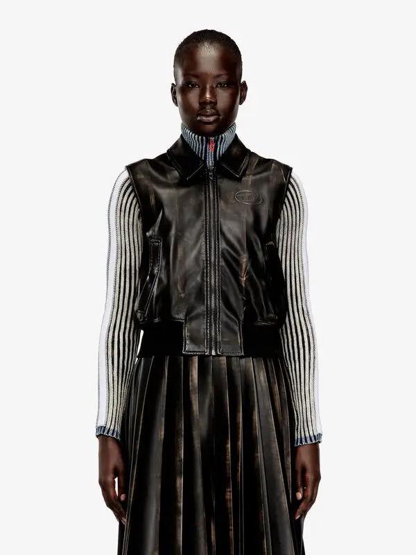 DIESEL® G-inko Faux Leather Sleeveless Jacket