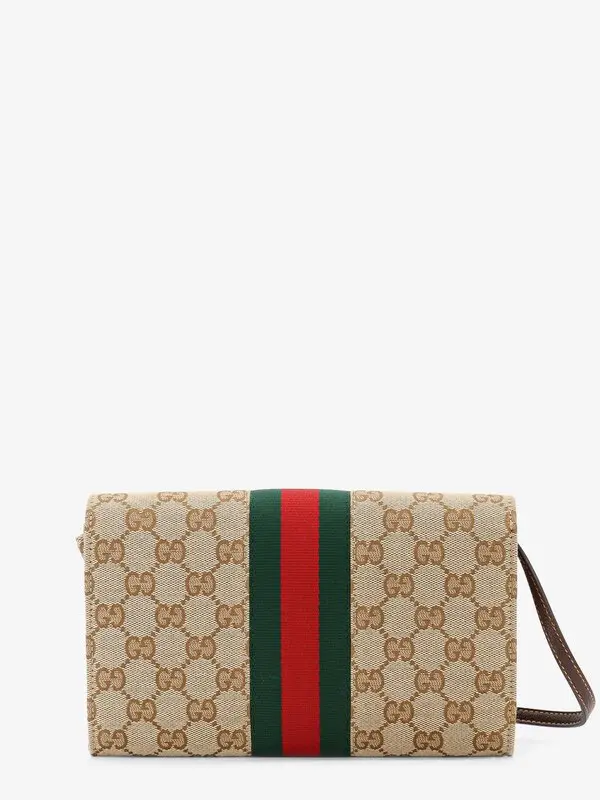 Gucci Horsebit Web Gg Fabric Wallet