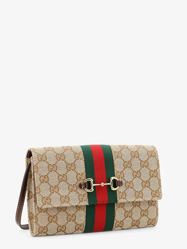 Gucci Horsebit Web Gg Fabric Wallet
