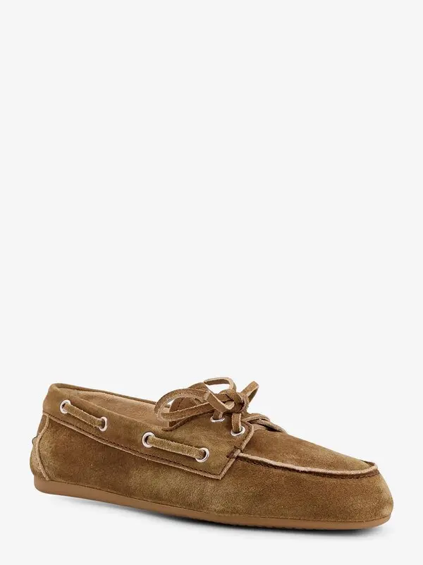 Miu Miu Suede Loafers With Embroidered Logo