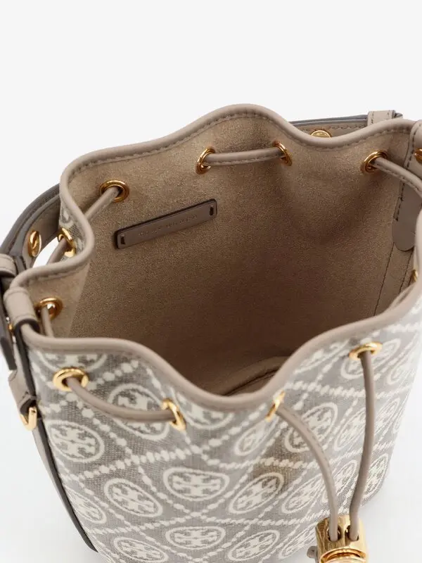 Tory Burch T Monogram Coated Canvas Bucket Bag