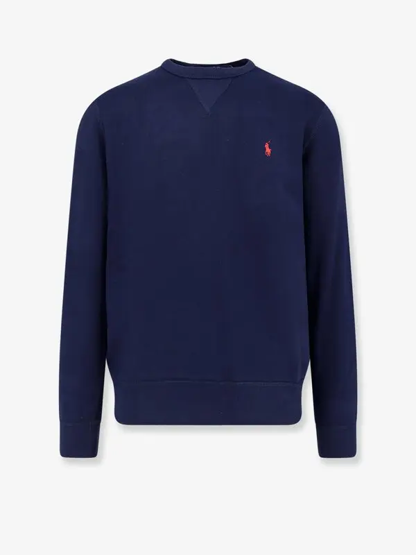 Polo Ralph Lauren Cotton Blend Sweater With Logo - Blue