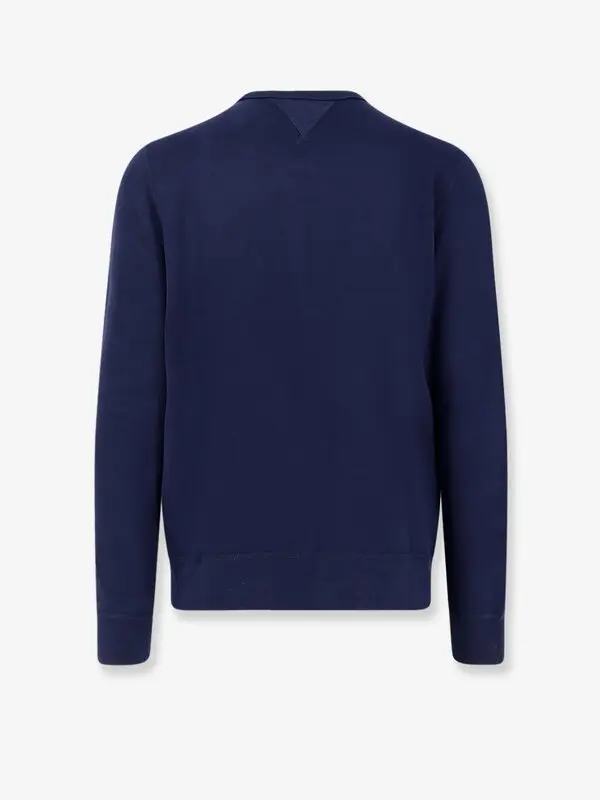Polo Ralph Lauren Cotton Blend Sweater With Logo - Blue