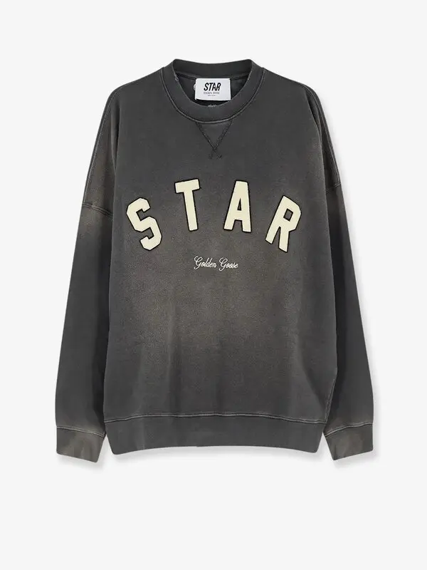 GOLDEN GOOSE Cotton Sweatshirt With Front Logo - Grey