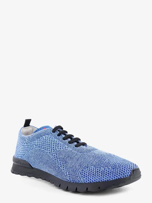 Kiton Knitted Fabric Sneakers With Embroidered Logo - Blue