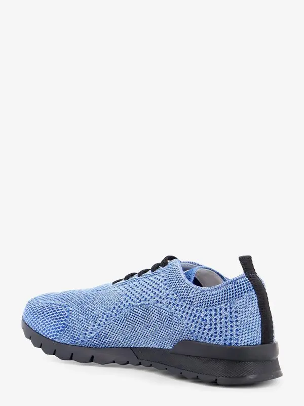 Kiton Knitted Fabric Sneakers With Embroidered Logo - Blue