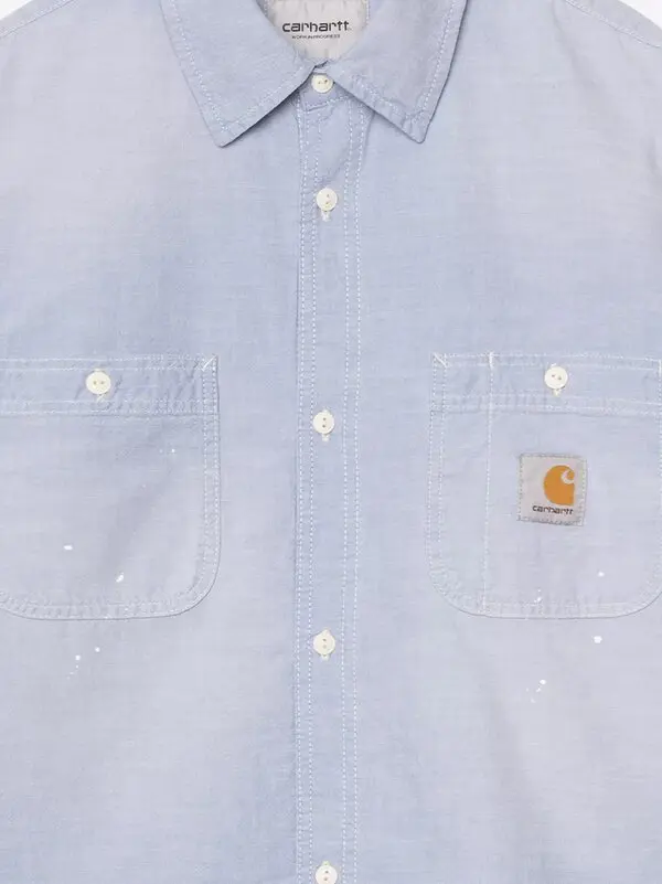 Carhartt Work In Progress Painter Cotton Shirt With Used Effect