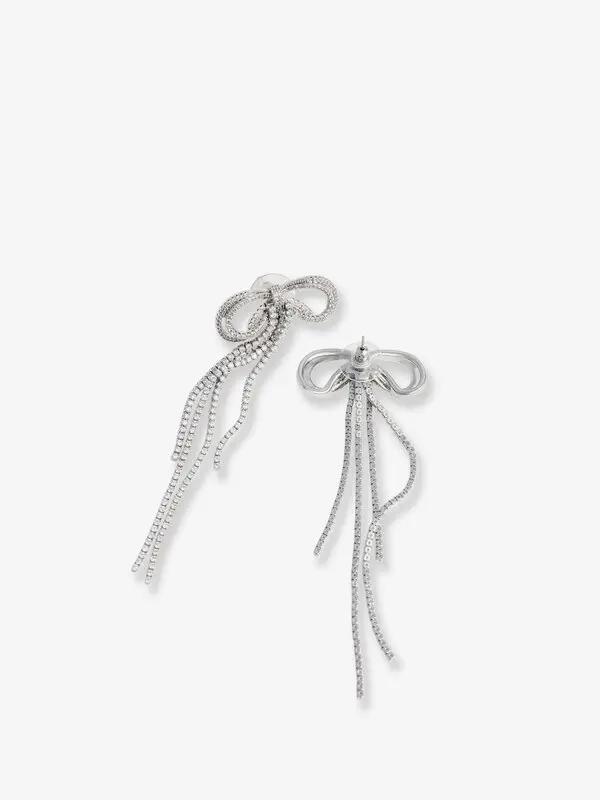 SELF-PORTRAIT Double Crystal Bow Earrings