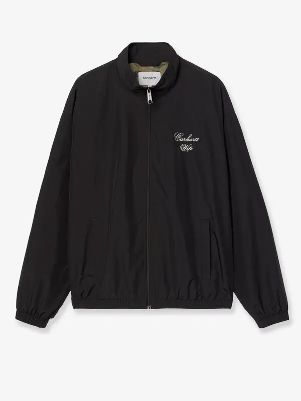 Carhartt Work In Progress Travon Water-repellent Nylon Jacket With Embroidered Logo On The Front - Black