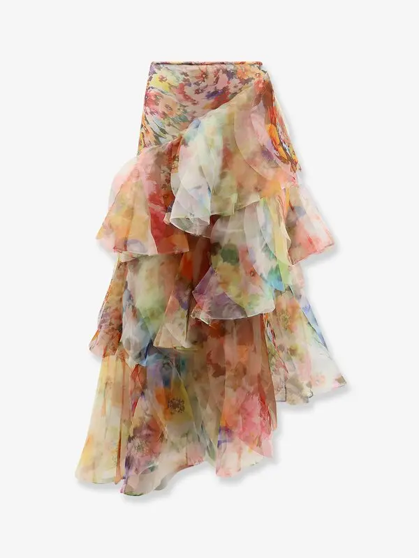 Zimmermann Luna Fanned Maxi Skirt - Multicolor