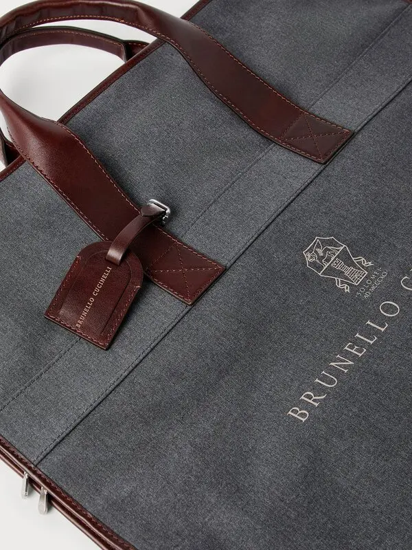 Brunello Cucinelli Technical Fabric And Leather Gart Bag