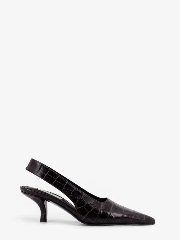 TOTEME Leather Décolleté With Crocodile Print