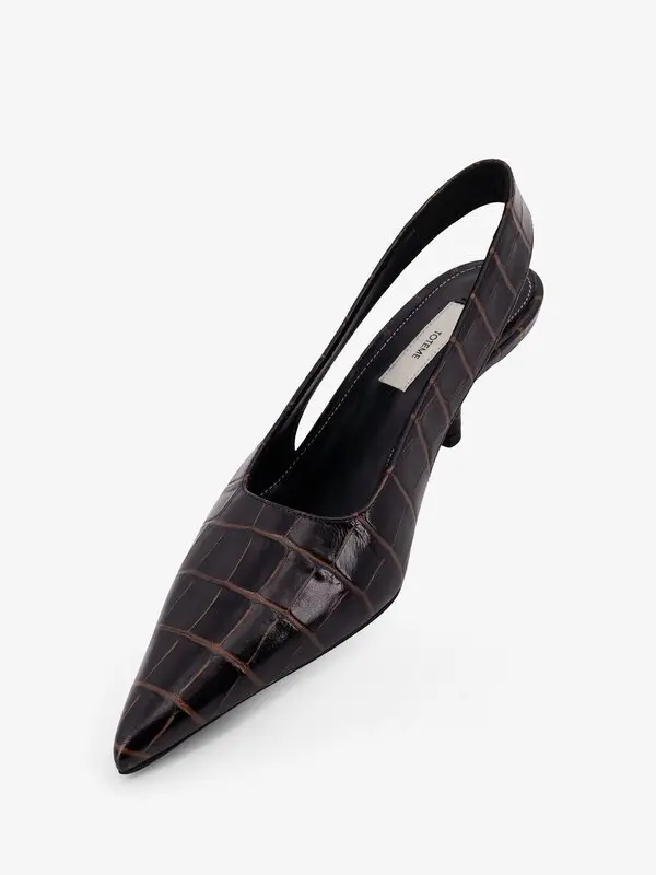 TOTEME Leather Décolleté With Crocodile Print