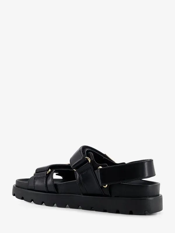 Tory Burch Mellow Leather Sandals With Metal Logo