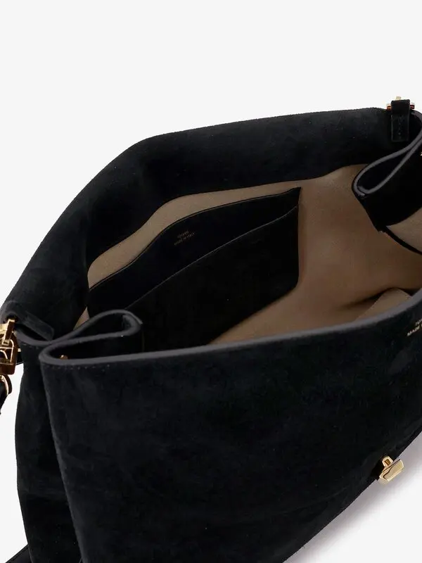 TOTEME T-lock Leather Handbag - Black