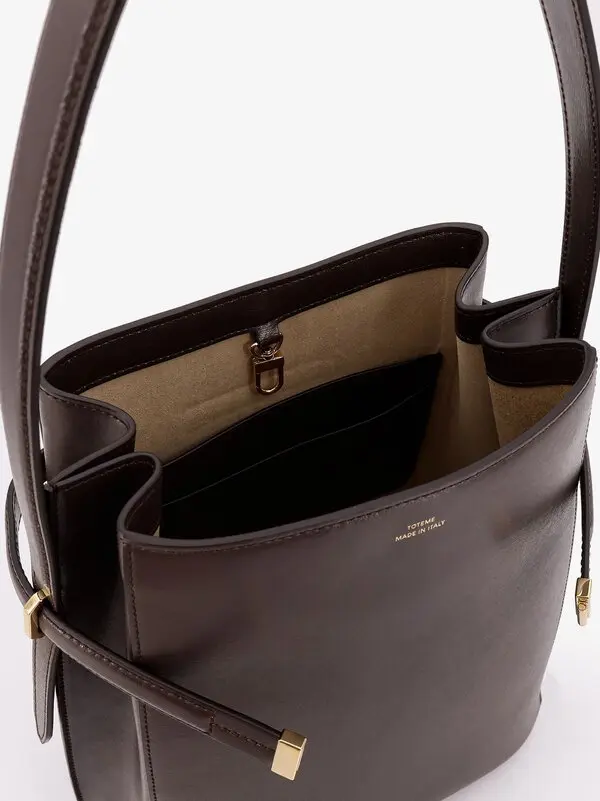 TOTEME Belted Leather Bucket Bag